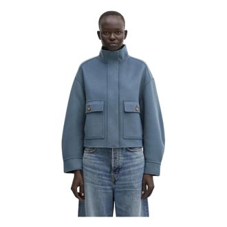 Maison Kitsun&eacute; Veste Courte Double Face - Femme - Vestes - Bleu - Taille: 42 FR