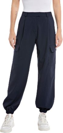 Replay Damen Stoffhose mit Bund, Blue 086 (Blau), 30