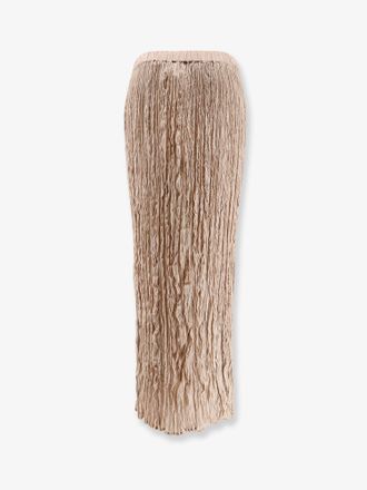Alysi Womens Skirt Wrinkled Viscose Beige