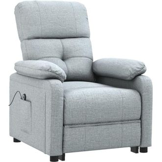 vidaXL Fauteuil inclinable &eacute;lectrique Gris clair Tissu vidaXL