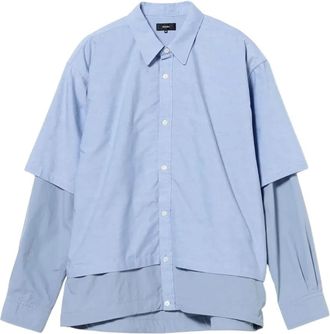 Beams Plus Layered Shirt - - Shirts - Herren - Blau - L