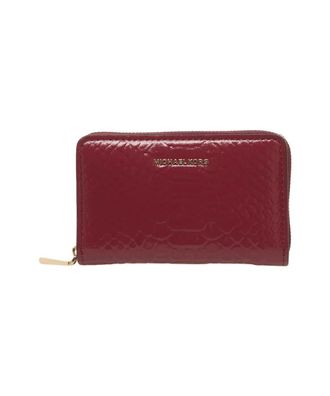Michael Kors Portemonnaie - Crocodile-Effect Leather Wallet With Zip Closure - Gr. unisize - in Rot - f&uuml;r Damen