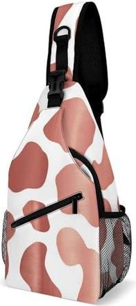 Generic Léger Sacoche Homme Bandouliere Imprimé léopard guépard or Roses Sac De Poitrine Casual,Mode Sac à Poitrine pour Voyage Cyclisme Randonnée