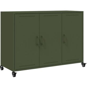 vidaXL Buffet vert olive 100,5x39x72 cm acier Vidaxl