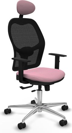 Piqueras y Crespo Schreibtischstuhl mit Rollen, Rosa Jorquera mit 1D-Armen, h&ouml;henverstellbarer Lendenwirbelst&uuml;tze und festem Kopfteil, ausgestattet mit Syncro/Traslack 