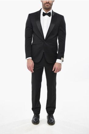 Corneliani Ceremony Suit EVENT with Satin Peak Lapel size 48