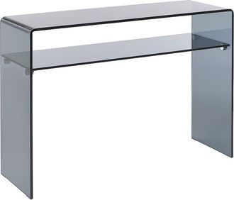 Vente-Unique Wandkonsole 1 Ablage - Sicherheitsglas - Anthrazit - STILEOS