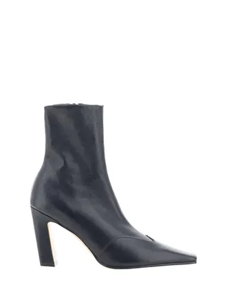 Khaite Womens Nevada Ankle Boots Black Calf Leather Bos Taurus