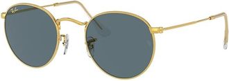 Ray-Ban Round Metal Legend Gold Sonnenbrillen Gold Fassung Blau Glas 50-21