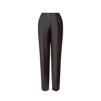 Alberta Ferretti Femme, Pantalons, Gris, Taille: 40 FR Pantalon Fluide Taille Haute en Laine et Soie
