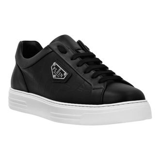 Philipp Plein Low-Top Sneaker - Low-Top Turnschuhe Crocco Print - Gr. 38 (EU) - in Schwarz - f&uuml;r Damen