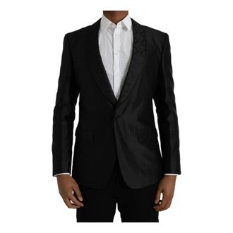 Dolce & Gabbana Seidenmischung Ein-Knopf-Blazer - - Suits - Herren - Schwarzk - M