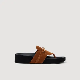 Sandro Veloursledersandalen mit Schnallen