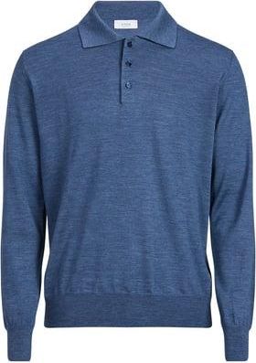 Eton Polo manches longues uni en laine