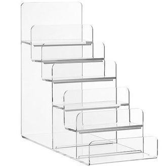 Cabilock Clair Acrylique 6 Niveaux Présentoir Acrylique Riser Affichage Plateau pour Chiffres Étape Acrylique Portefeuille Bourse Lunettes Affichage Organisate