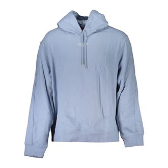 Calvin Klein Homme, Sweatshirts et sweats &agrave; capuche, Bleu, Taille: 2XL Sweat &agrave; capuche bleu avec impression et logo