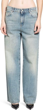 Alexander McQueen Wide Leg Jeans in Washed Blue