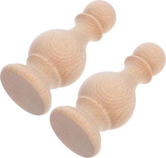 Valiclud 2 Stück Unlackierte Holz Endstücke für Möbel und Bettpfosten Dekorative Holzschnitzerei mit Elegantem Design Vielseitige Treppen Möbelverzierung für I