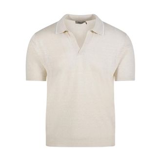 Altea Homme, Pulls, Beige, Taille: M Dennis T-shirt tricot&eacute; &agrave; col ouvert