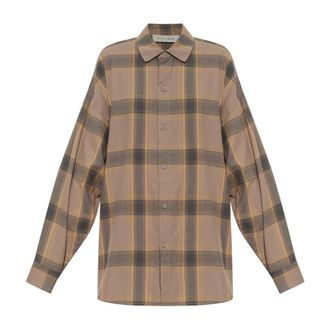 Fear of God Femme, Blouses et Chemises, Brun, Taille: 42 FR Chemise en coton &agrave; carreaux