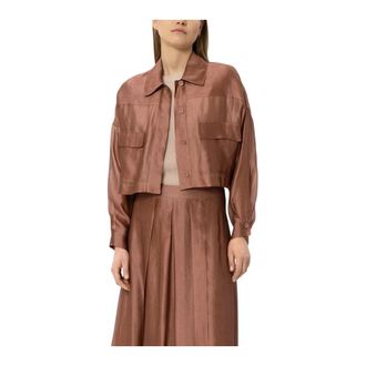Luisa Cerano Organza Overshirt - - Blouses & Shirts - Damen - Braun - S