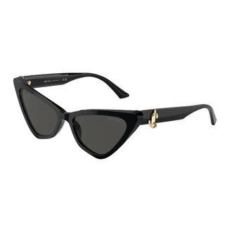 Jimmy Choo London Cat-Eye Sonnenbrille mit dunkelgrauen Gl&auml;sern - - Accessories - Damen - Schwarzk - 55 MM