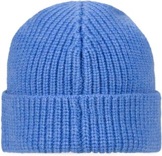 Charles Jeffrey Loverboy 062130301 Ribbed Knit Lambswool Beanie - Blue