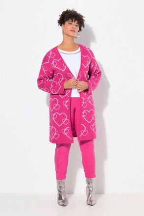 Miamoda Strickjacke Strickjacke Classic Fit Herzmuster