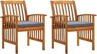 vidaXL Vidaxl - Chaises &agrave; d&icirc;ner de jardin 2pcs et coussins Bois dacacia massif