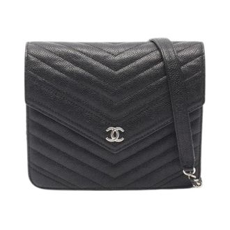 Chanel Pre-owned Chanel Chevron V Stitch Caviar Skin Schultertasche - - Pre-owned - Damen - Schwarzk - ONE SIZE