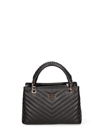 John Richmond Handtasche mit Nieten- und Logo-Detail, abnehmbarer Schulterriemen - Schwarz/Silber