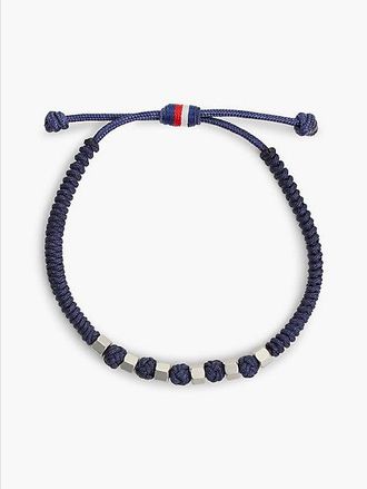 Tommy Hilfiger Bracelet bleu &agrave; noeud coulissant ajustable