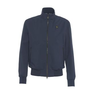 Blauer Homme, Vestes, Bleu, Taille: L Bomber Bleu avec Imprim&eacute; Batik