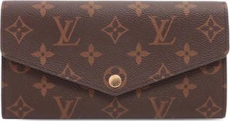 Louis Vuitton 2021-2025 längliches Monogram Portefeuille Sarah Portemonnaie - Braun