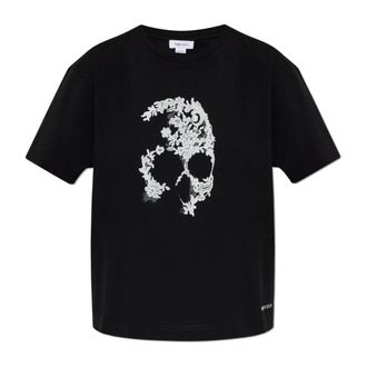 Alexander McQueen Lace Skull T-shirt - - Tops - Damen - Schwarzk - M