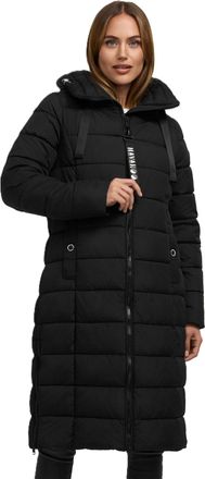 Navahoo Damen Winterjacke (XS-3XL) - Wind- & Wasserabweisend, gro&szlig;e Kapuze, seitliche Gehschlitze, Steppmantel, Warme Jacke Frauen - N036 (3XL, Schwarz)