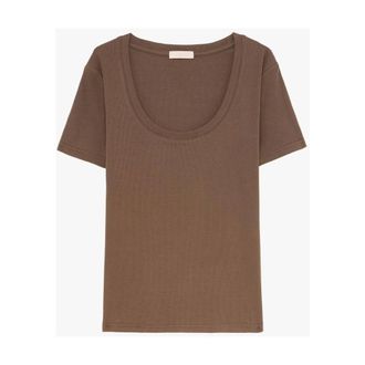 Gianni Lupo Femme, Tops, Brun, Taille: 40 FR T-shirt &agrave; col rond