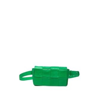 Bottega Veneta Sac banane Pre-owned en cuir nappa tress&eacute; - Femme - Pre-owned - Vert - Taille: ONE Size
