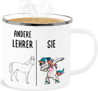 Shirtracer Emaille Becher Blechbecher - Tasse - Andere Lehrer Dabbing Einhorn | Geschenk Lehrer | Abschiedsgeschenk Lehrer Geschenk Weihnachten | Abschlussgesche