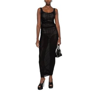 The Attico Robe Longue - Femme - Robes - Noir - Taille: 38 FR