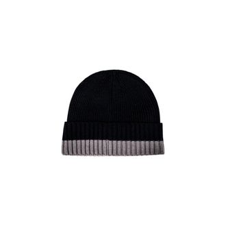A|X Armani Exchange AR16837102907RO Ribbed Bicolor Beanie - Black