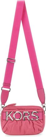 Michael Kors Hobo Bags - Quilted Camera Bag With Prominent Logo And Adjusta - Gr. unisize - in Rosa - für Damen