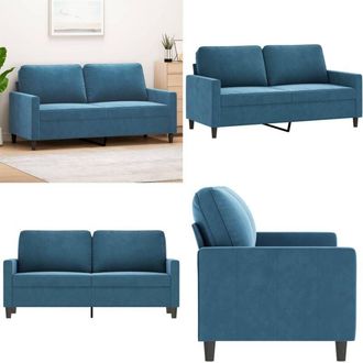 vidaXL 2-Sitzer-Sofa Blau 140 cm Samt - Samtsofa - 2-Sitzer Sofa - Wohnzimmersofa - Blau Sofa - Modernes Sofa - Home & Living