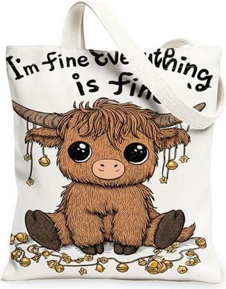 Generic Sacs fourre-tout en toile de vache mignonne, adorable motif animal, sacs d&eacute;picerie r&eacute;utilisables, sacs d&eacute;picerie printaniers, l&eacute;gers, lavables, blanc,