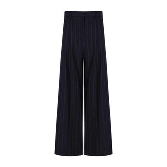 Max Mara Nebbie Pinstripe Hose - - Trousers - Damen - Blau - 2XS