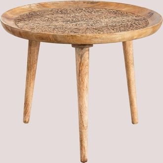 Sklum Table dappoint ronde &Oslash;60 cm en bois de manguier Nanup SKLUM