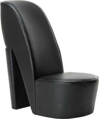 vidaXL Vidaxl - Chaise en forme de chaussure &agrave; talon haut Noir Similicuir