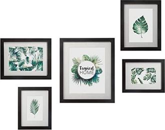 Atmosphera Atmosphera - Set de 5 cadres Tropical - bois et verre - noir