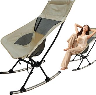 Generic Freizeit-Schaukelstuhl - tragbares Design mit hoher R&uuml;ckenlehne, bel&uuml;fteter Mesh-Oxford-Stoff-Komfort, tragbare, langlebige Werkzeuge | Glatter, sanft