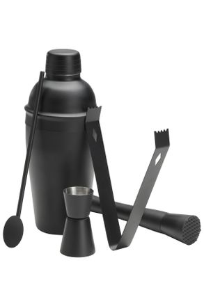 Novel Barset, Schwarz, Metall, 5-teilig, 550 ml, Lfgb, Essen & Trinken, Barausstattung